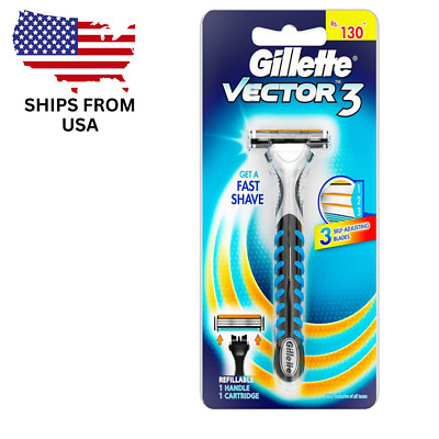 Gillette Vector-3 Razor Handle for Sensor Excel Cartridge Free ShipFrom ...