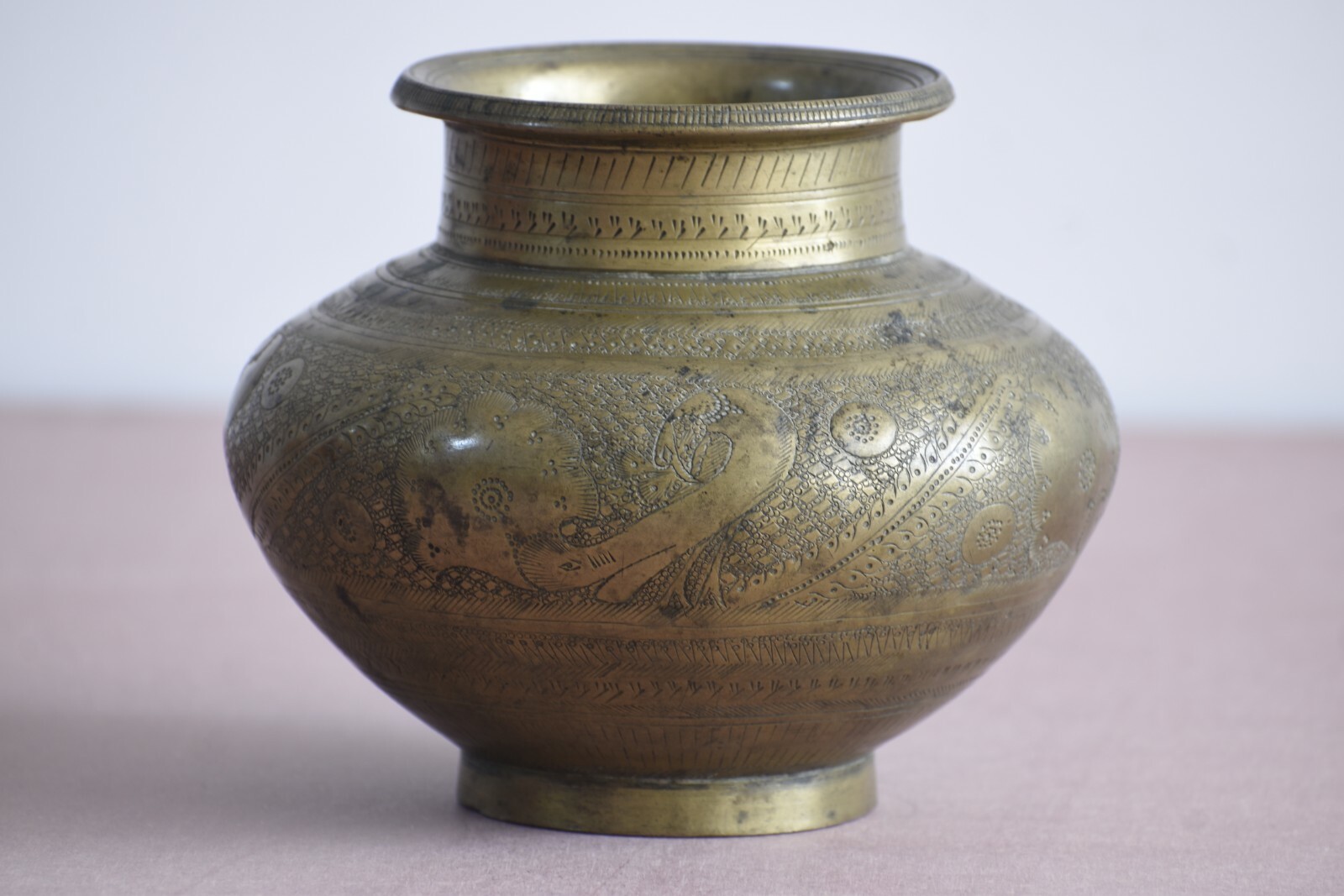 5.5 Inches Indian Style Brass Water Pot (Lota) Hand Carved Islamic ...