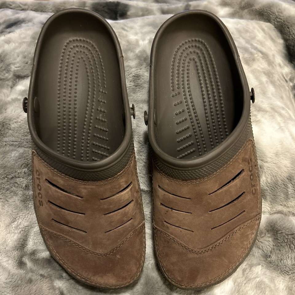 Crocs Shoes Mens 9 Bogota Clogs Brown Closed Toe Comfort Casual Low Top ...