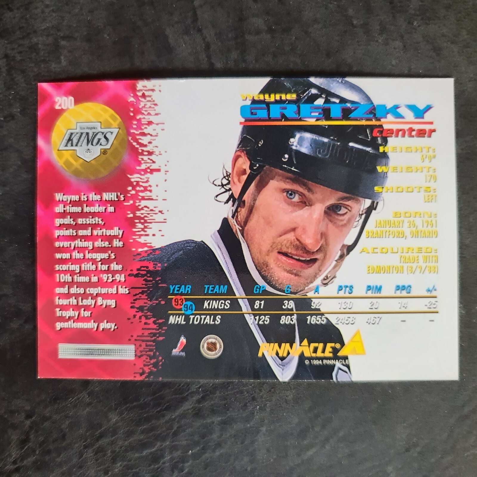 1994-95 Pinnacle #200 Wayne Gretzky | eBay