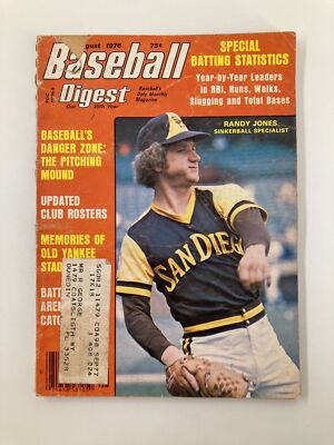 VTG Baseball Digest August 1976 Randy Jones Sinkerball Specialist | eBay