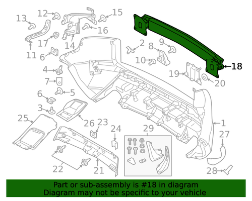 2012-2020 Ranger Rover Evoque OEM Rear Bumper Reinforcement Bar ...