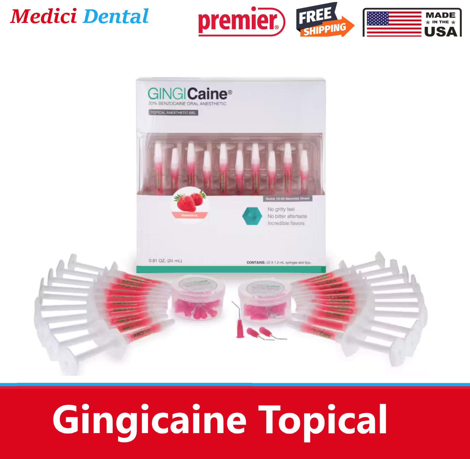 Gingicaine Topical Anesthetic Gel in Syringe. 1.2 ml prefilled syringe ...