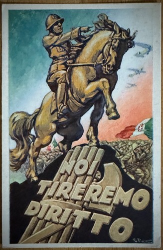 Carte Postale Postal Illustrata-Noi Tireremo Diritto-B. Mussolini-1925/ ...