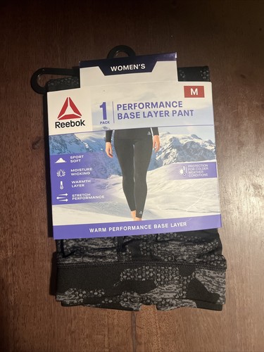 Reebok Women's Multi-Color Warm Performance Base Layer Pants Soft Size ...