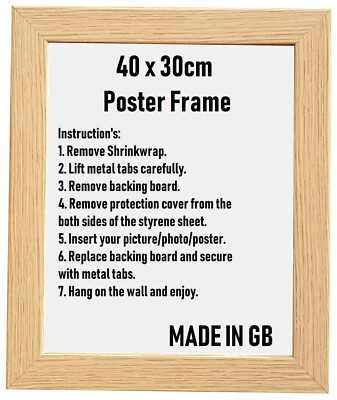 40x30cm Picture Frame Oak Photo Poster Frame Modern Wooden Effect Free ...