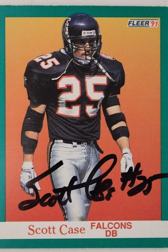 Scott Case Atlanta Falcons OK Autograph 1991 Fleer #197 Signed NFL Card ...