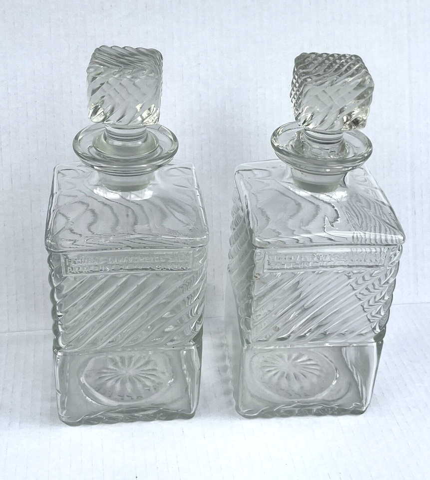 1940's OLD MR BOSTON SQUARE BOTTLE LIQUOR DECANTER WITH SQUARE STOPPER ...