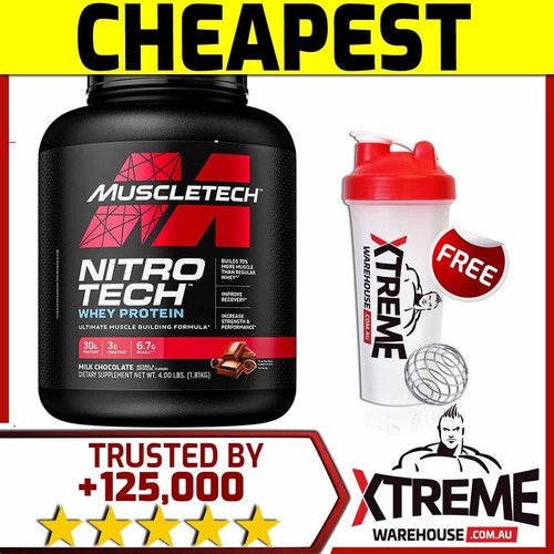 MUSCLETECH NITROTECH 4LB // NITRO TECH PRO MUSCLE WHEY PROTEIN ISOLATE ...