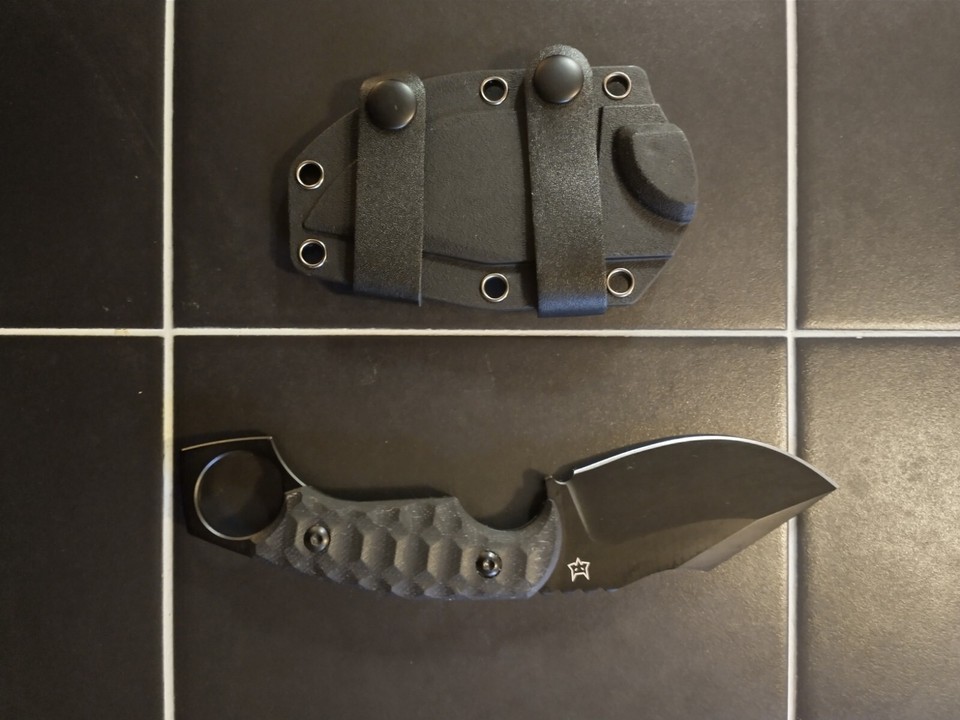 Fox Knives Monkey Thumper Fixed Blade Knife Black G-10 (3.5" Black) No ...