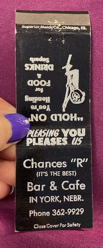 Matchbook Cover Chances R’ Bar & Cafe In York Nebraska | eBay