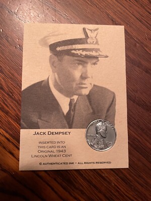 AUTHENTICATED INK JACK DEMPSEY BOXING CARD 1943 WHEAT PENNY | eBay