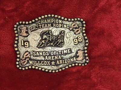 SR. TEAM ROPING CHAMPION PROFESSIONAL TROPHY BUCKLE☆WILCOX ARIZONA☆1998 ...