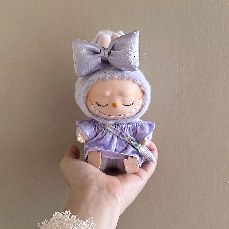 POP MART The Monsters Labubu Plush Doll Lavender Purple Skirt with Bag ...