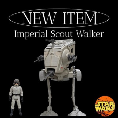 Star Wars Vintage Hoth Imperial Scout Walker (AT-ST) Vehicle With AT-ST ...