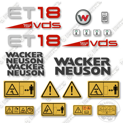 Fits Wacker Neuson ET18 Decal Kit Mini Excavator - 7 YEAR OUTDOOR 3M ...