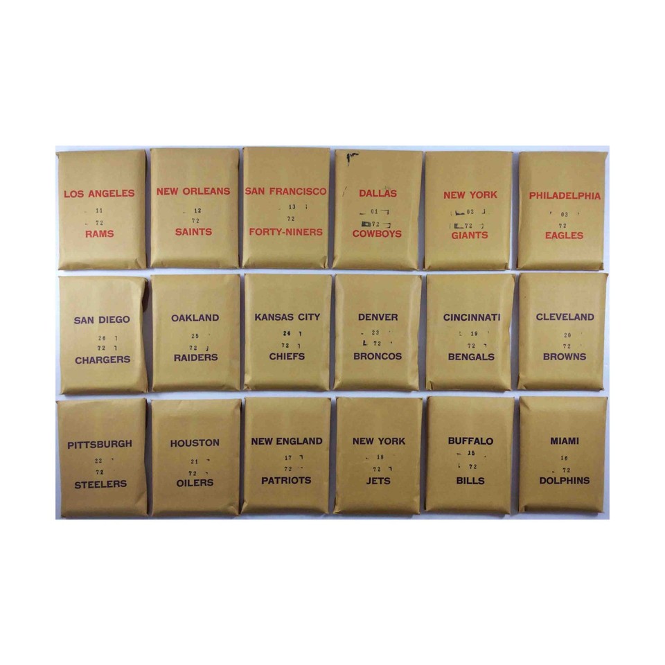 APBA APBA Football Card Sets Football (Complete Season Cards 1972) (1st ...