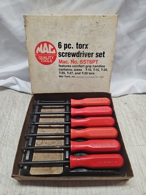 MAC Tools 6pc TORX Screwdriver Set IN ORIGINAL BOX T10 T15 T20 T25 T27 ...