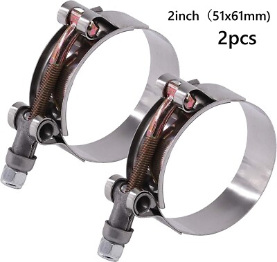 2" T-Bolt Hose Clamp Stainless Steel Band Floating Bridge Nylon Insert ...