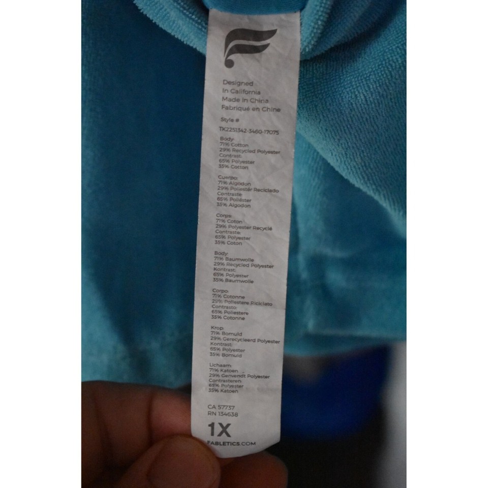 Women's Fabletics Soft Terry Cloth Aqua Blue Halter Racer Back Crop Top ...