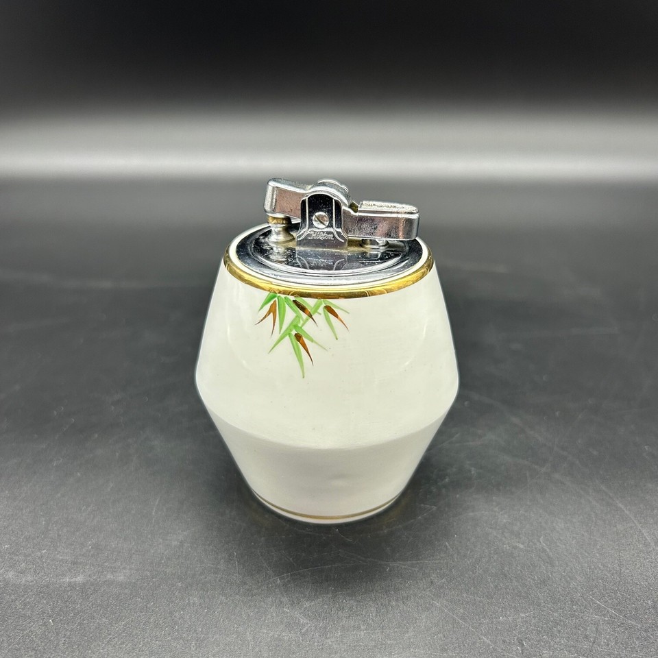Vtg Kutani Bamboo Porcelain Table Lighter with Hilton Columnar Insert ...