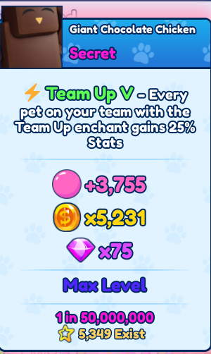 Giant Chocolate Chicken/GCC - Bubble Gum Simulator Infinity/BGSI ...