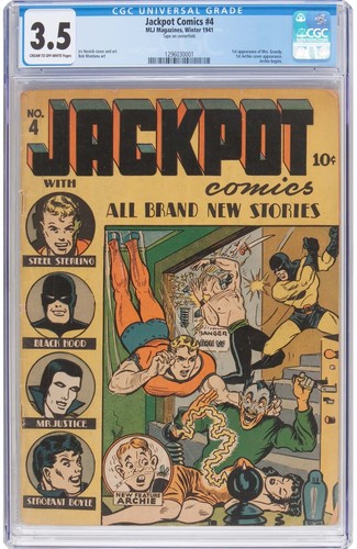 Jackpot Comics #4 CGC 3.5 MLJ Magazine 1941 1st Archie Cover! Key ...