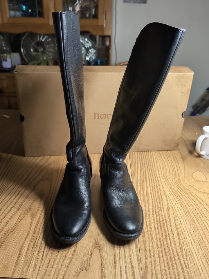 BORN 'Bitsy' BOC Women's Tall Riding Boots Leather Black SIZE 7.5 ...