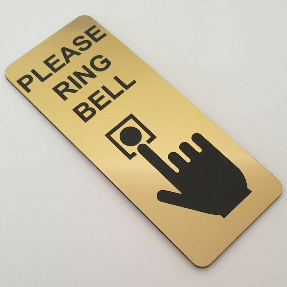 Please Ring Bell Sign Plaque Door Doorbell Buzzer Push Button Intercom ...