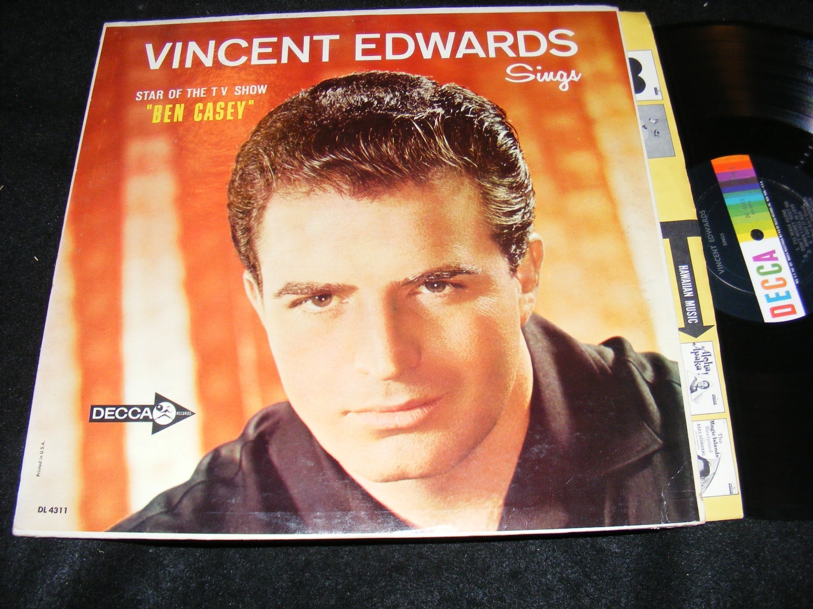 VINCENT EDWARDS Sings BEN CASEY Star TV Sh LP DECCA Dick Jacobs CHARLES ...