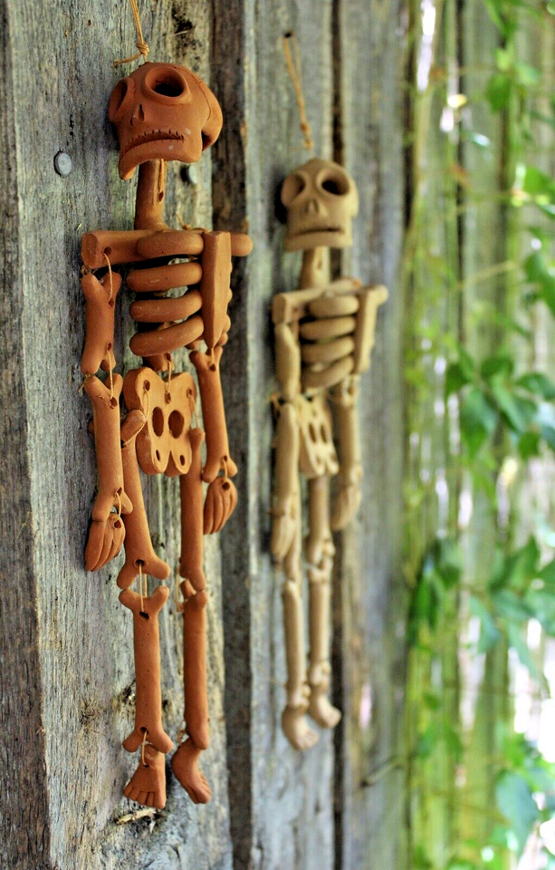 Red Clay Skeleton Day of the Dead Articulated Handmade Atzompa Oaxaca ...