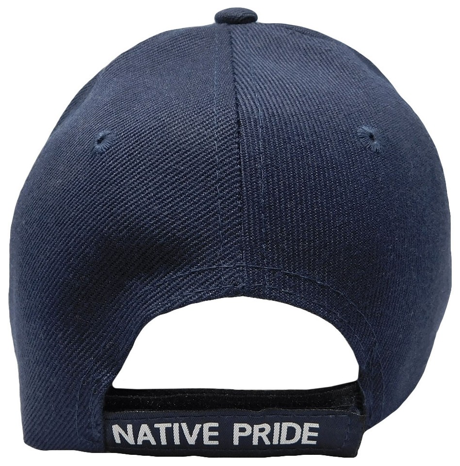 Native American Indian Wolf Feather Shadow BLUE Embroidered Cap Hat ...