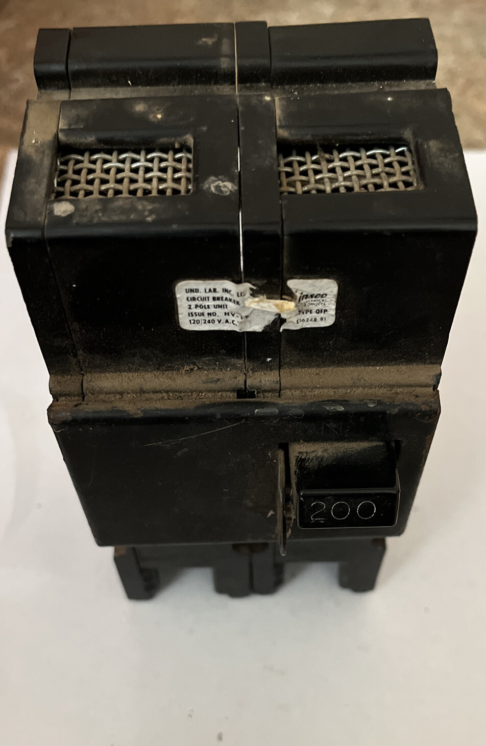 ZINSCO TYPE QFP 200 AMP MAIN CIRCUIT BREAKER 120/240 VOLT 2 POLE ...