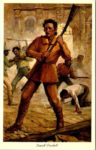 DAVY CROCKETT, Hero on the ALAMO Chrome Postcard - Curt Teich | eBay