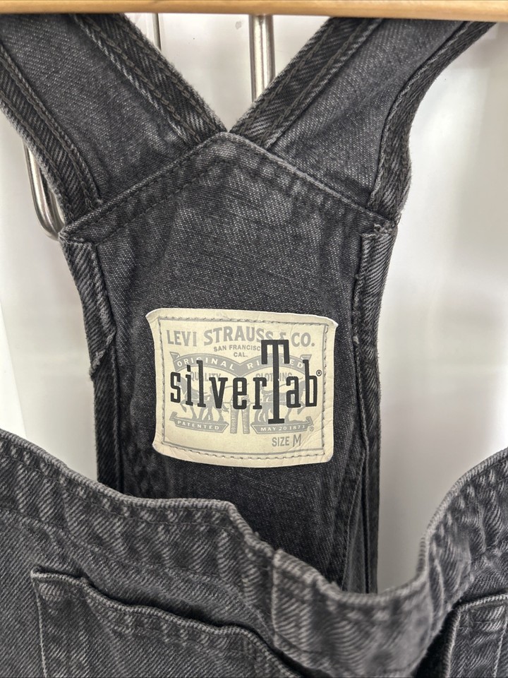 Women’s Levi Silver Tan Black Overalls -Medium | eBay