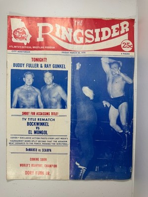 1970 The Ringsider Atlanta Program Buddy Fuller Ray Gunkel Bockwinkel ...