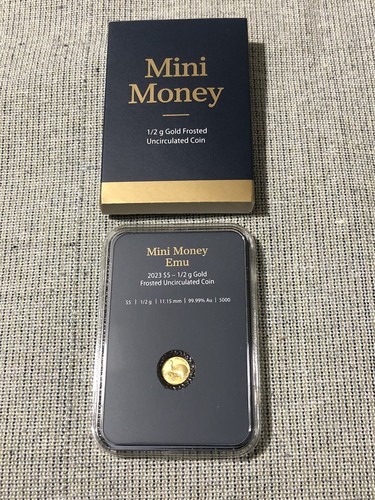 2023 $5 AUSTRALIA MINI MONEY EMU 1/2g GOLD FROSTED UNC COIN, Mintage ...
