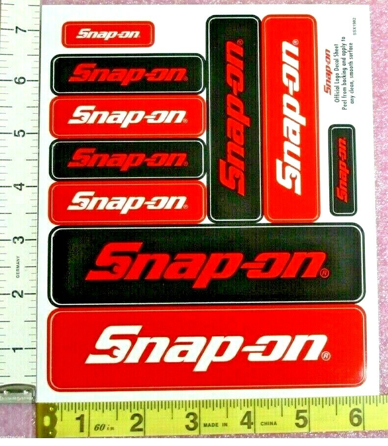 NEW Genuine Snap-on Tools Logo Decal Sticker Sheet with 10 Various Size ...