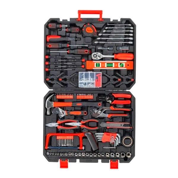 198 Piece Tool Set Black and Red Mechanic Hand Tool Kit for Home and ...
