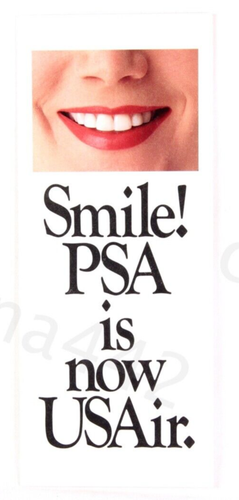 PSA Vintage Brochure SMILE USAir Mailer Pacific Southwest Airlines ...