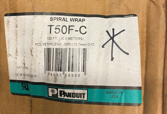 Wire Wrapping Panduit Polyethylene Spiral Wrap per Foot Natural USA ...
