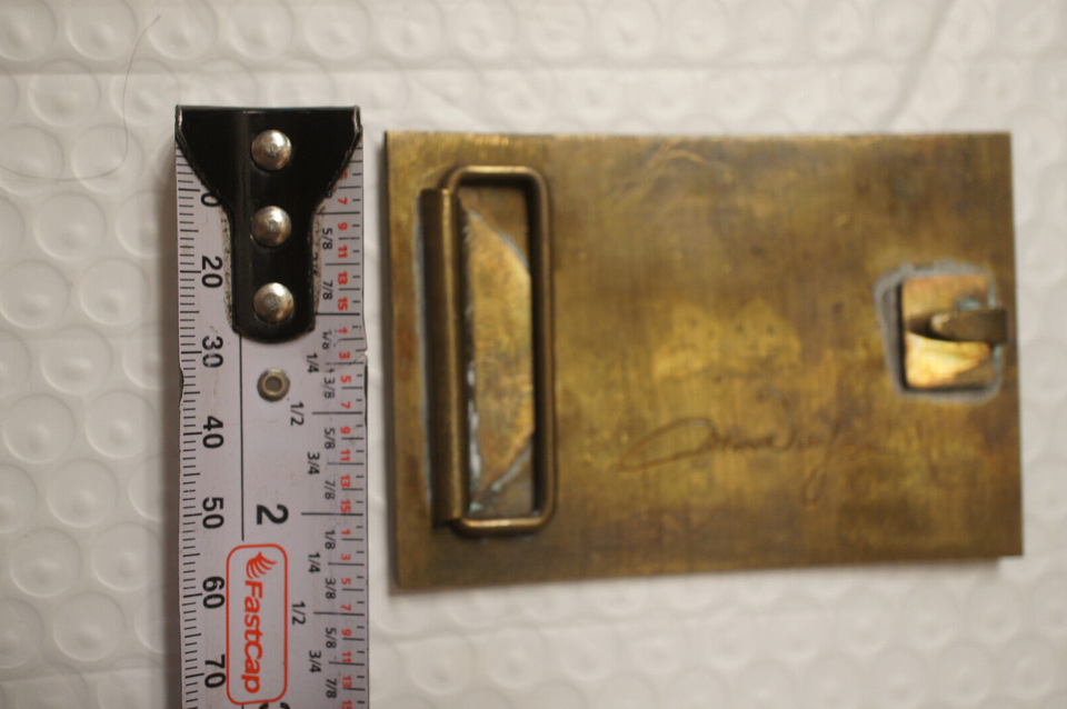 Rare John Wayne Brass Belt Buckle - Signature engraved on back | eBay