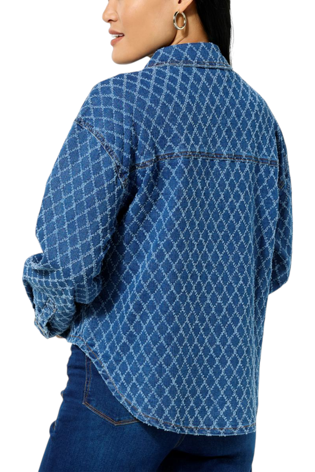 DG2 by Diane Women's Diamond Denim Jacket Midtone | eBay