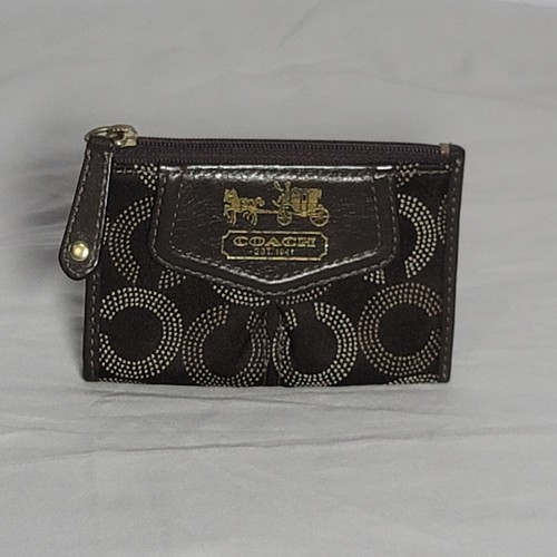 Coach Zip Mini Coin Purse Brown Card Holder and Keyring | eBay