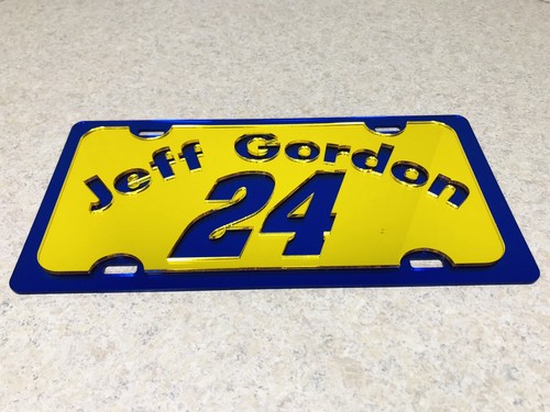 Jeff Gordon Gold & Blue Mirrored License Plate | eBay