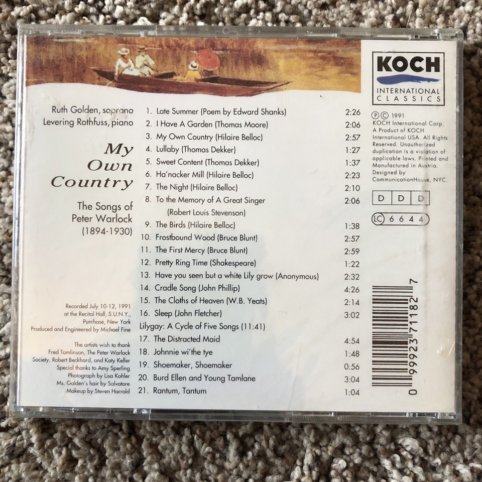 My Own Country - The Songs of Peter Warlock - Koch CD New Sealed. VV | eBay