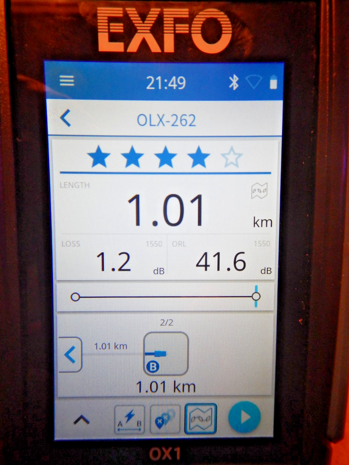 EXFO OX1-PRO -1 1310 / 1550 Live Optical Explorer CALIBRATED W/ CERT ...