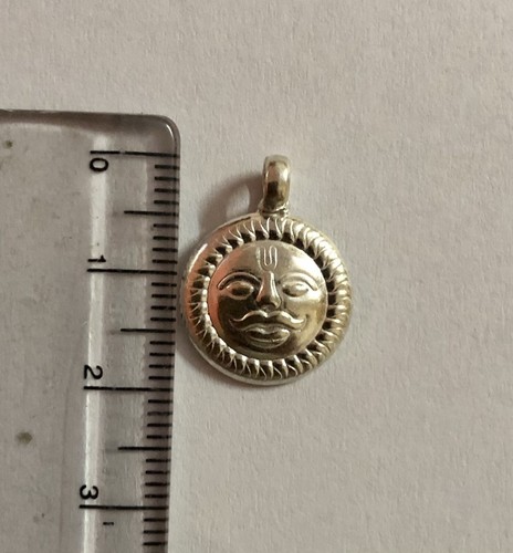 925 Sterling Silver Sun Gods Pendant Jewelry, Wearing, Temple, 1.18gm ...
