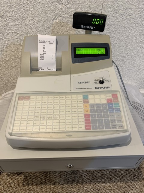 Sharp Xe-a21s Electronic Cash Register W/ MGR Keys 5 Coin 4 Bill Slots ...