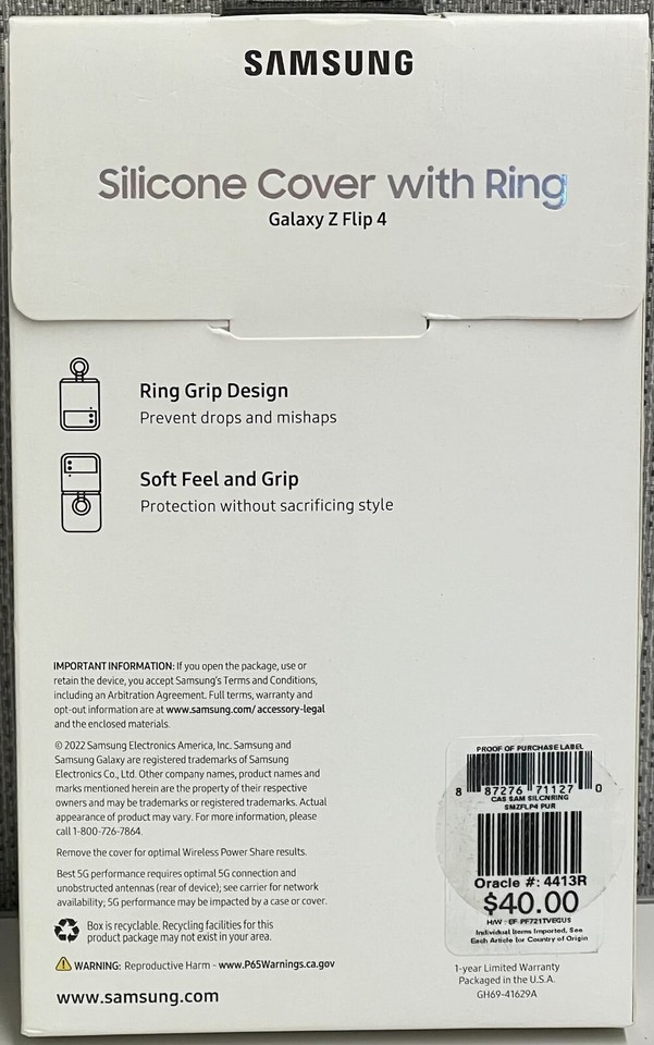 Samsung Silicone Ring Case - Samsung Galaxy Z Flip4-Bora Purple | eBay